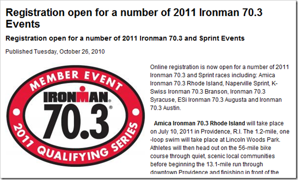 Race Reminders: NYC Triathlon Early Registration, IM 70.3 Race Openings ...