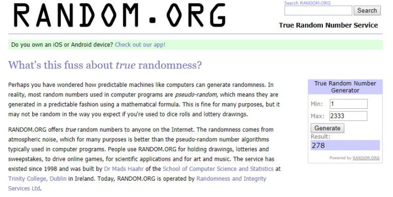 Random.Org | DC Rainmaker